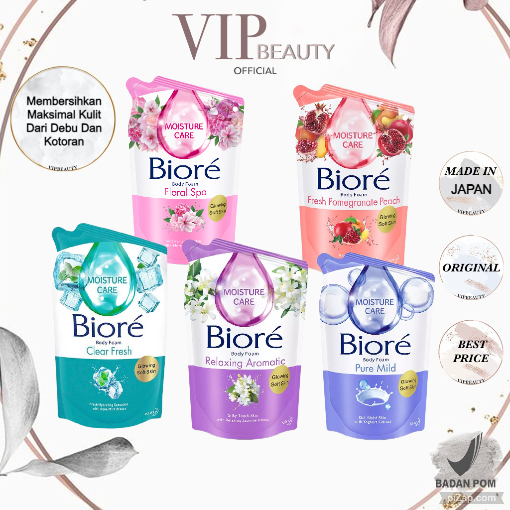 Jual BIORE Body Foam Sabun Mandi Cair Moisture Care Pouch 400ml - Relaxing Aromatic | Clear ...