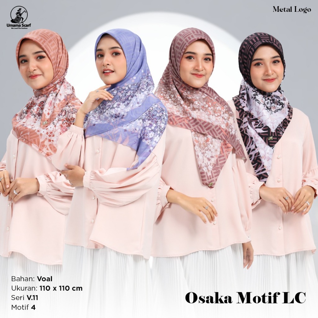 Jual Jilbab Pilih Motif Warna Voal Osaka Motif Metal Logo Umama scarf ...