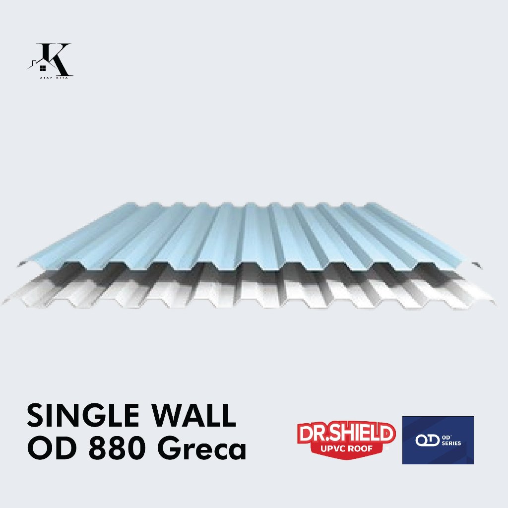 Jual Atap UPVC Greca OD880 Dr.Shield / Varian Single Wall / Atap Gelombang - Putih, | Shopee ...