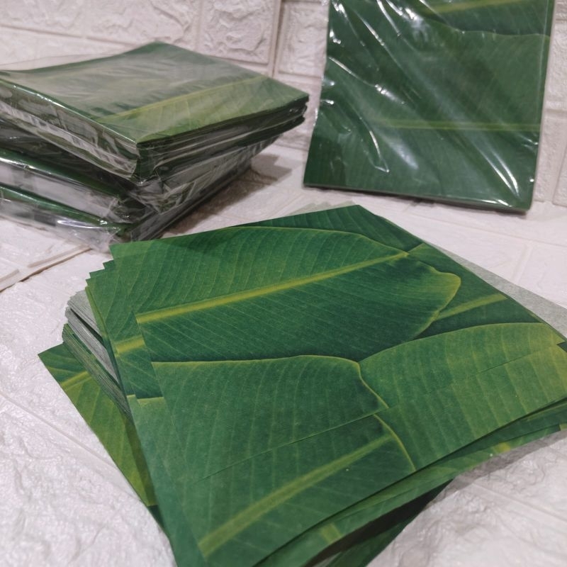 Jual Wax Paper / Kertas Laminasi Motif DAUN PISANG UK. 20 x 20 cm [ 50 ...