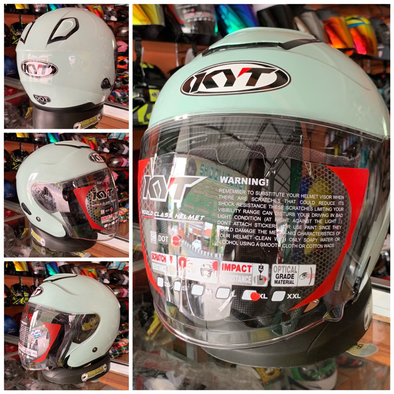 Jual helm kyt kyoto r solid sage green original | Shopee Indonesia