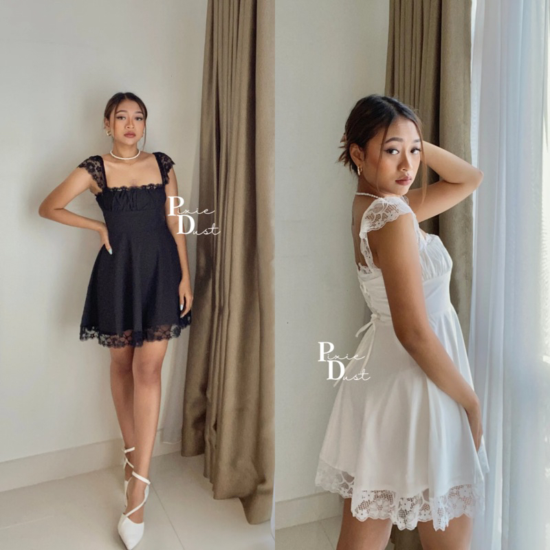 Jual Pixie Dust Collection - Lily Dress | A Line Lace Aesthetic Vintage ...