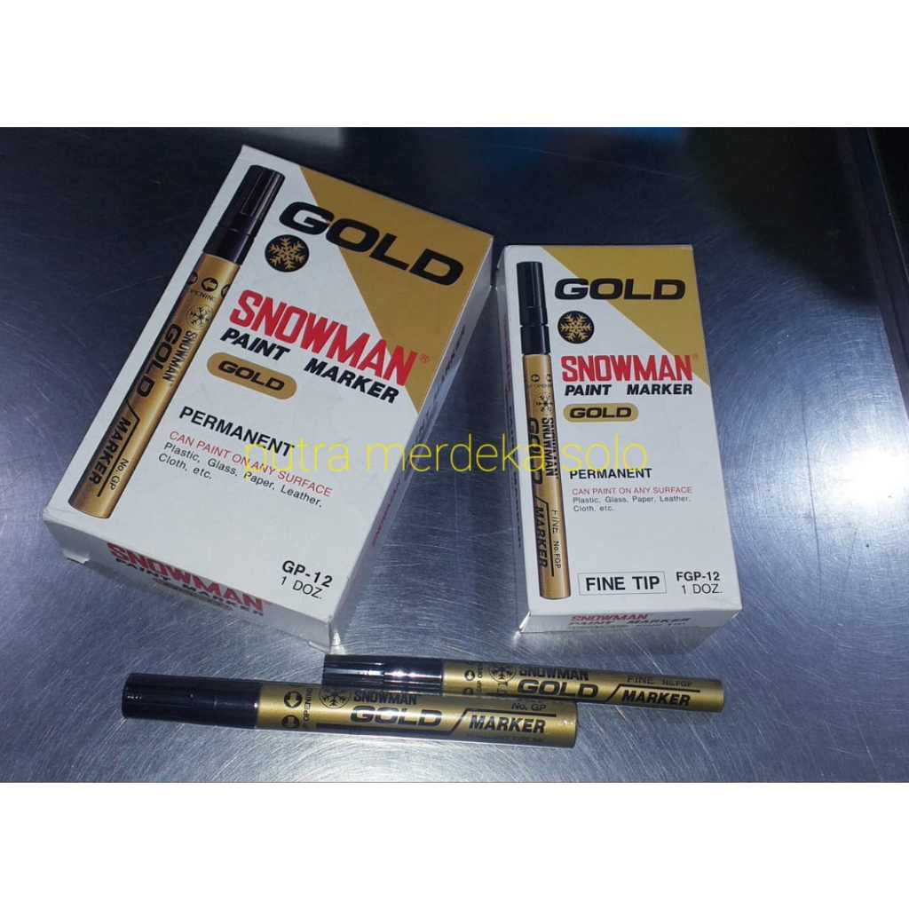 Jual Spidol Snowman Gold, Silver, White, Spidol Emas Putih Perak ...