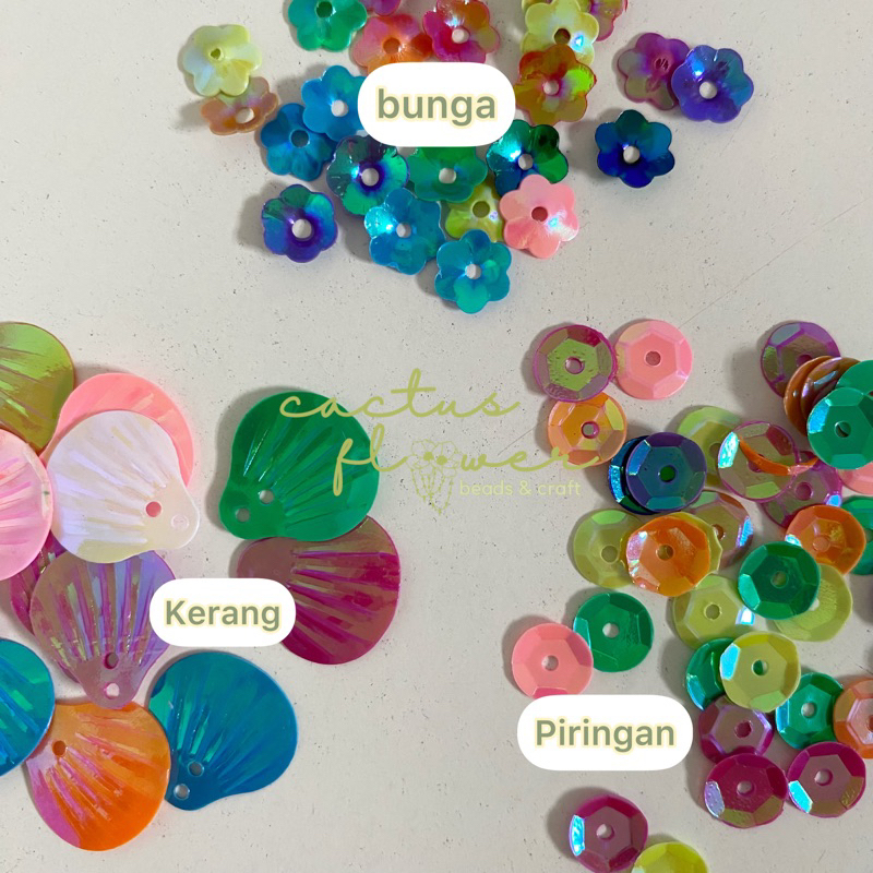 Jual RAMBOCI Payet Bunga & Payet Kerang warna - warni | Shopee Indonesia