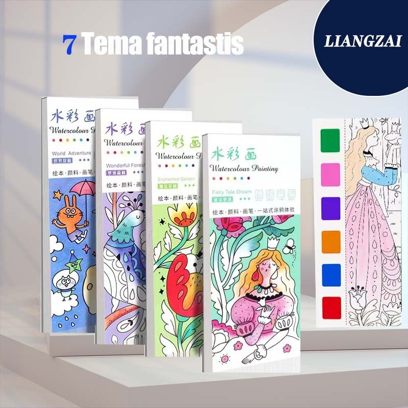 Jual Lukisan Air/Buku Gambar Cat Air Anak-anak/Buku Mewarnai/Pewarnaan ...