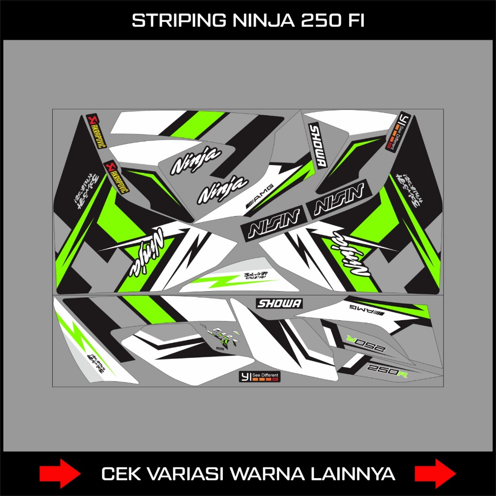 Jual DECAL STIKER STRIPING NINJA250 FI OLD GRAFIS KYT RACING / Stiker ...