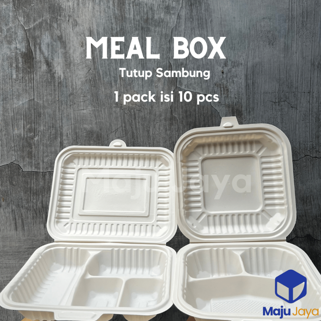Jual [1 PACK ISI 10 PCS] MEAL BOX SEKAT WARNA CREAM / BOX SEKAT MAKANAN ...