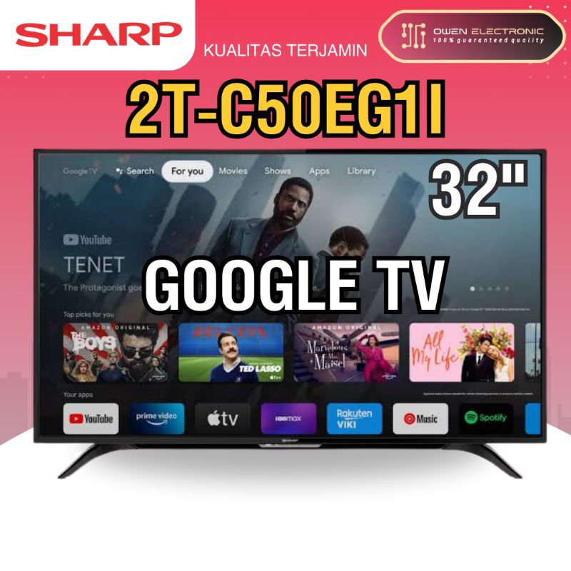 Jual Sharp 32 inch Google TV 2T-C32EG11 32EG1i 32EG1 32EG/2T C32EG11 | Shopee Indonesia