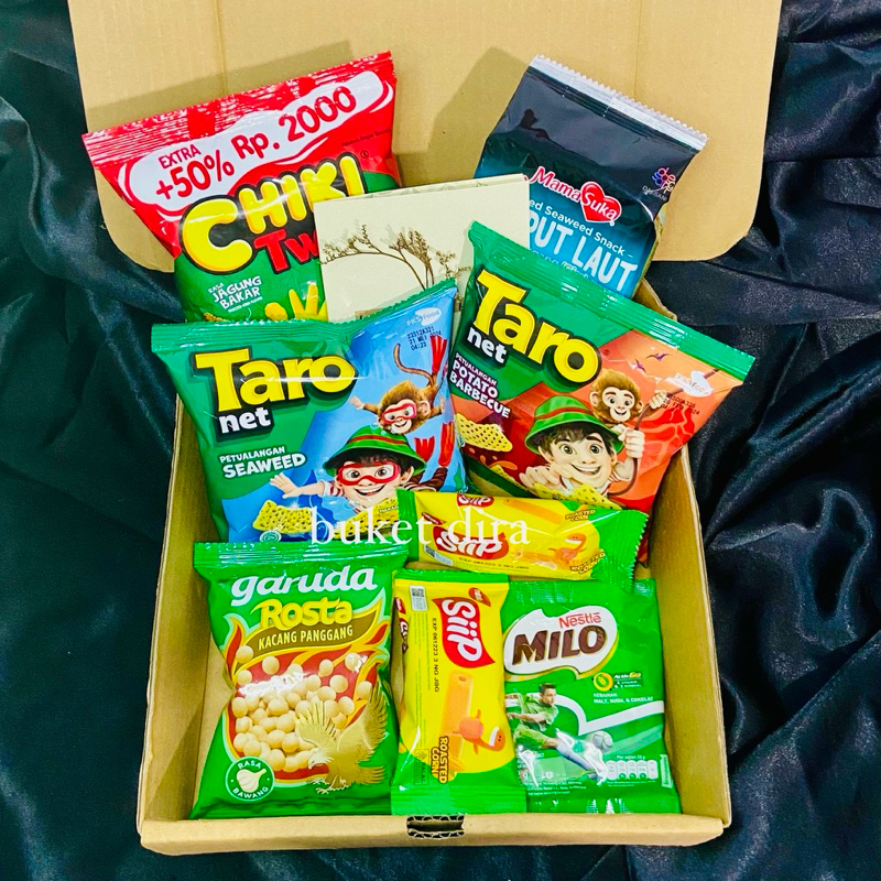 Jual snack box pahe tema warna - tanpa bunga dan boneka - free kartu ...