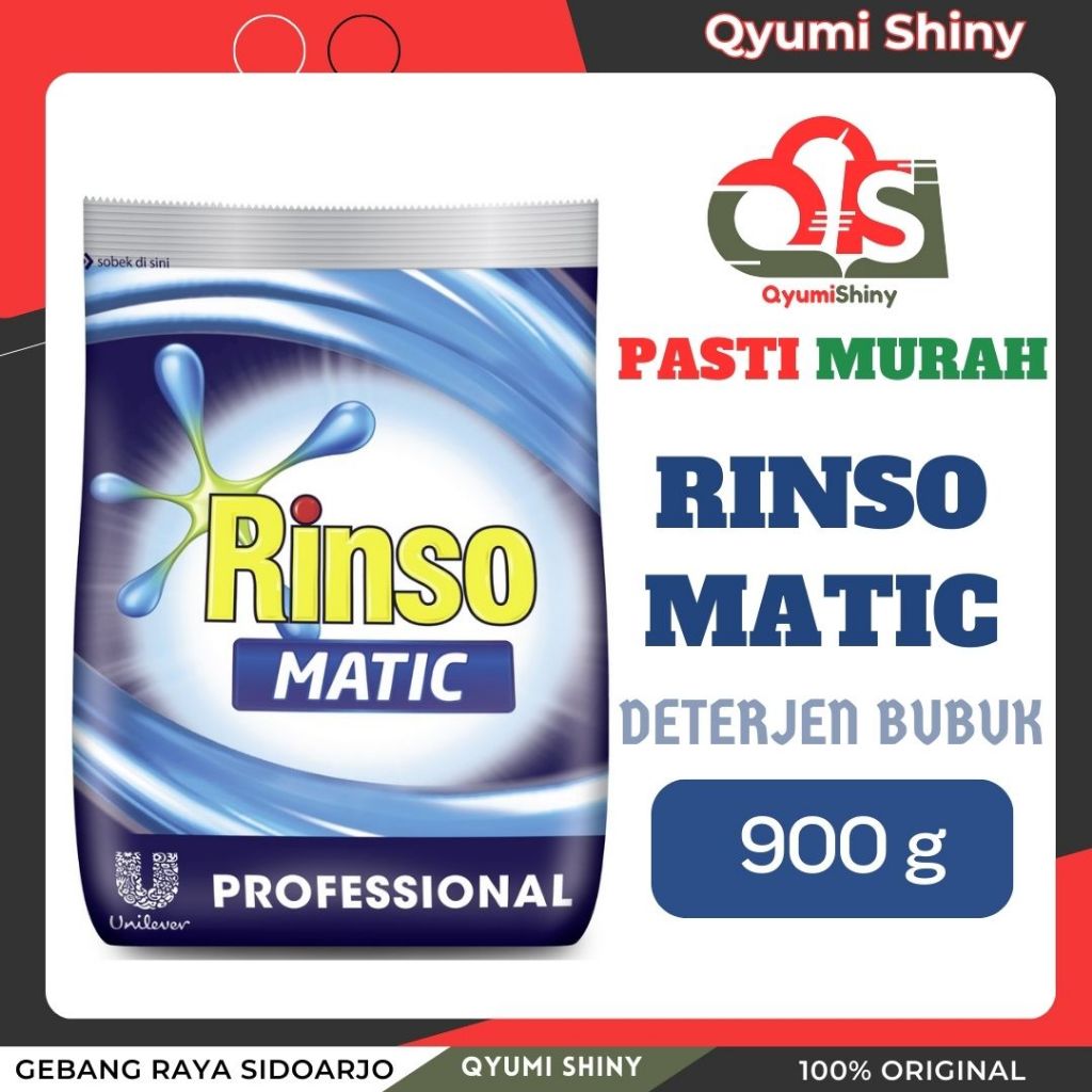 Jual Rinso Matic Deterjen Bubuk 900gr | Rinso Matic Bubuk Profesional ...