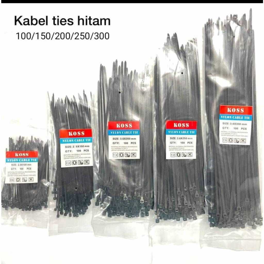 Jual Kabel Tali Tis - Ties Hitam Nylon 10cm/15cm/20cm/25cm/30cm 1Pack ...