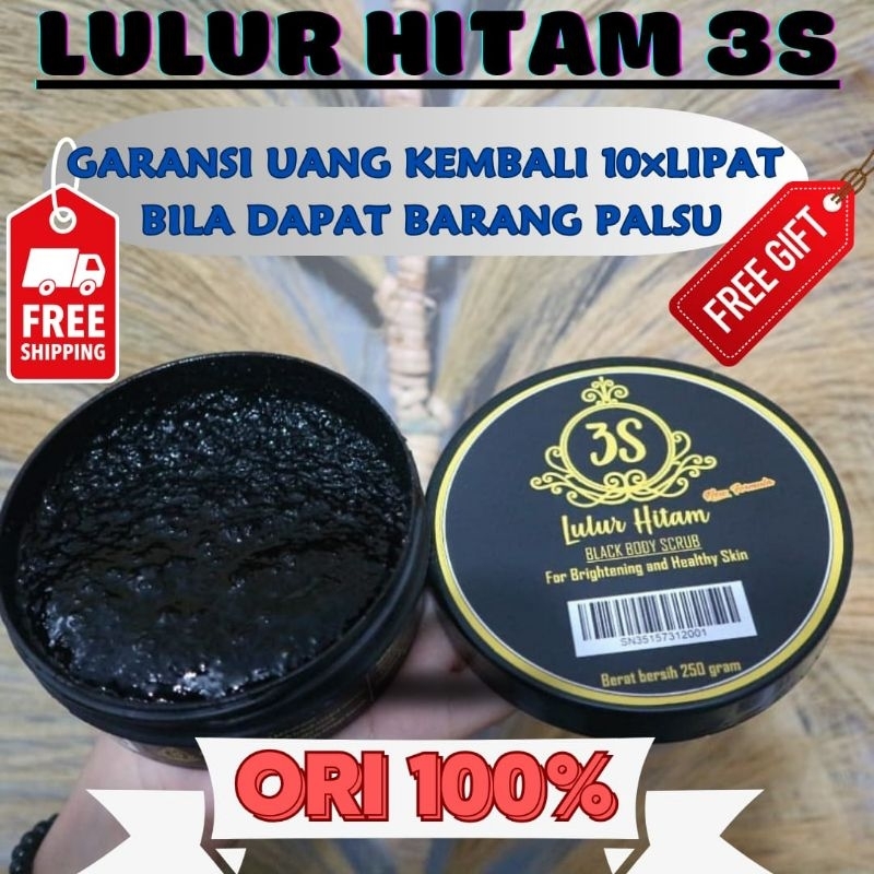 Jual READY STOK‼️ LULUR HITAM 3S 250GRAM | PEMUTIH BADAN PERMANEN ...