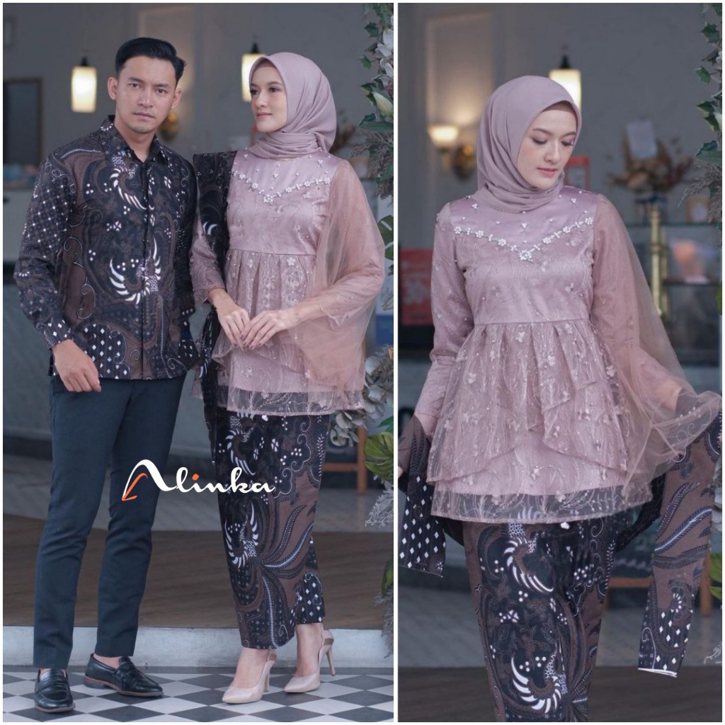 Jual Kebaya modern wisuda couple batik brukat remaja terbaru mewah satu ...