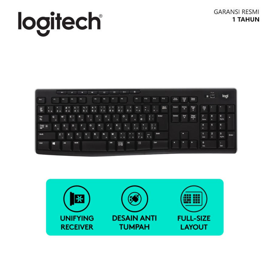 Jual LOGITECH K270 Keyboard Wireless Nano Receiver Full Size K 270 GARANSI RESMI | Shopee Indonesia