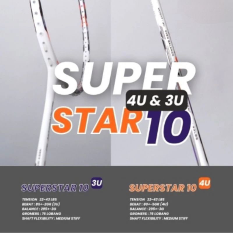 Jual Raket Badminton Maxbolt Superstar 10 Original 43 Lbs | Shopee ...