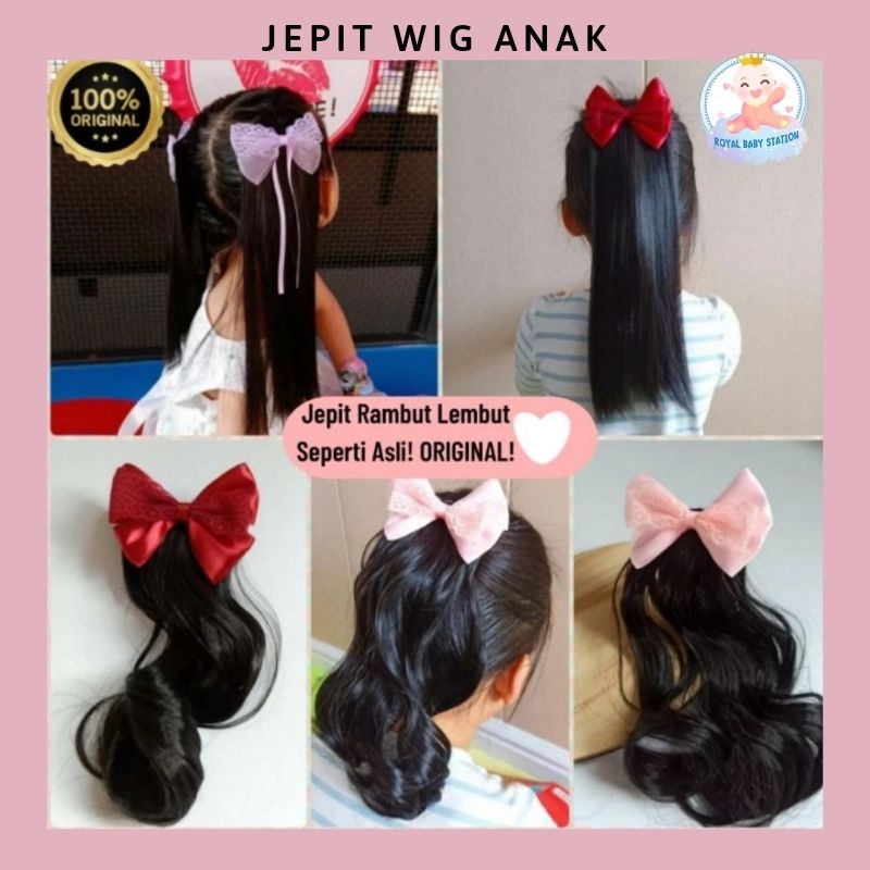 Jual New Wig Jepit Rambut Anak Panjang Lurus Ikal Keriting Original ...