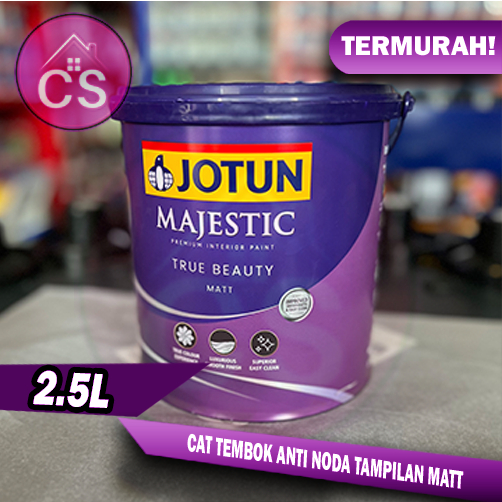 Jual CAT TEMBOK INTERIOR JOTUN MAJESTIC TRUE BEAUTY MATT 2,5 LITER | Shopee Indonesia