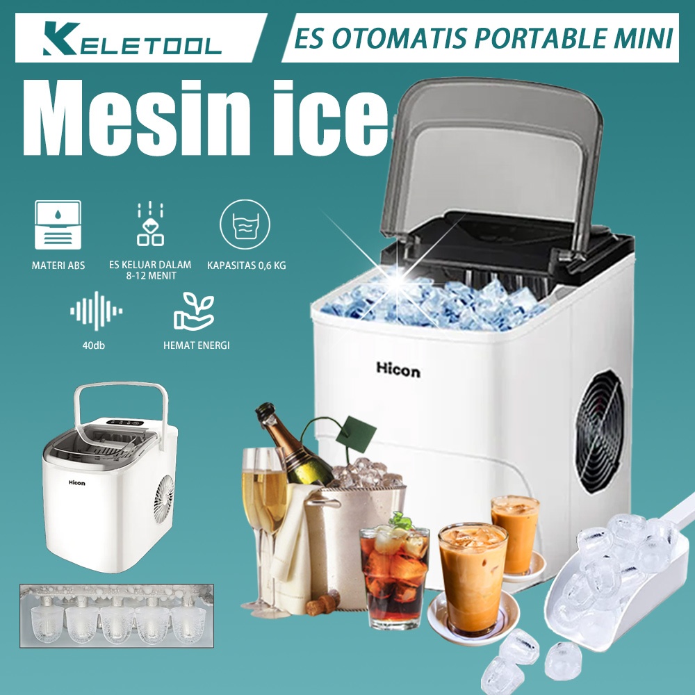 Jual Hicon Mesin es batu Alat pembuat es batu kristal Ice cube maker ...