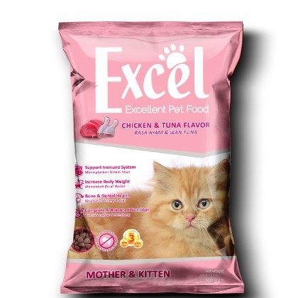 Jual Excel Cat Mother Kitten Chicken Tuna 500 Gram | Shopee Indonesia