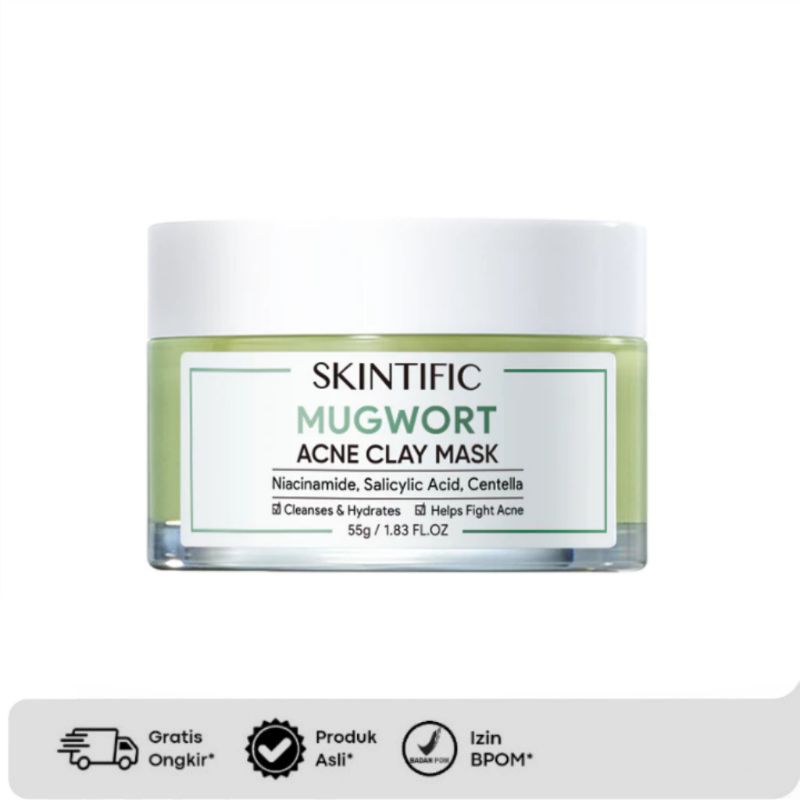 Jual SKINTIFIC Mugwort Clay Mask Anti Pores Cleansing Clay Mask 55g ...