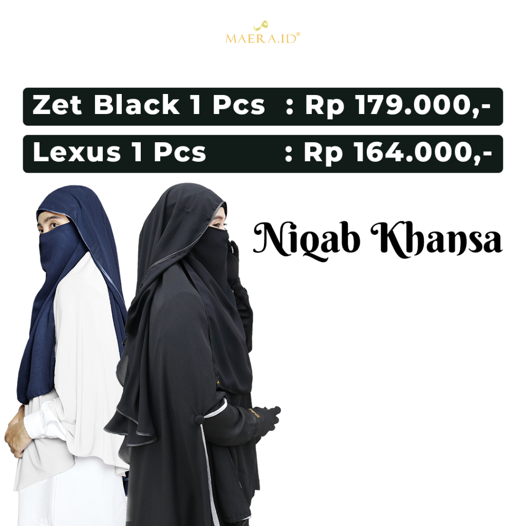Jual Cadar Niqab Yaman Bandana Butterfly 2 Layer Sifon Silk Jetblack ...