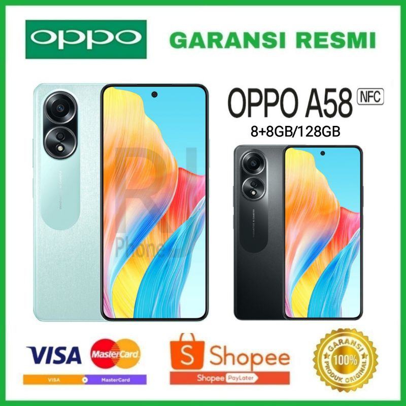 Jual OPPO A58 NFC 8+8GB/128GB & A58 NFC 6+6GB/128GB GARANSI RESMI | Shopee Indonesia