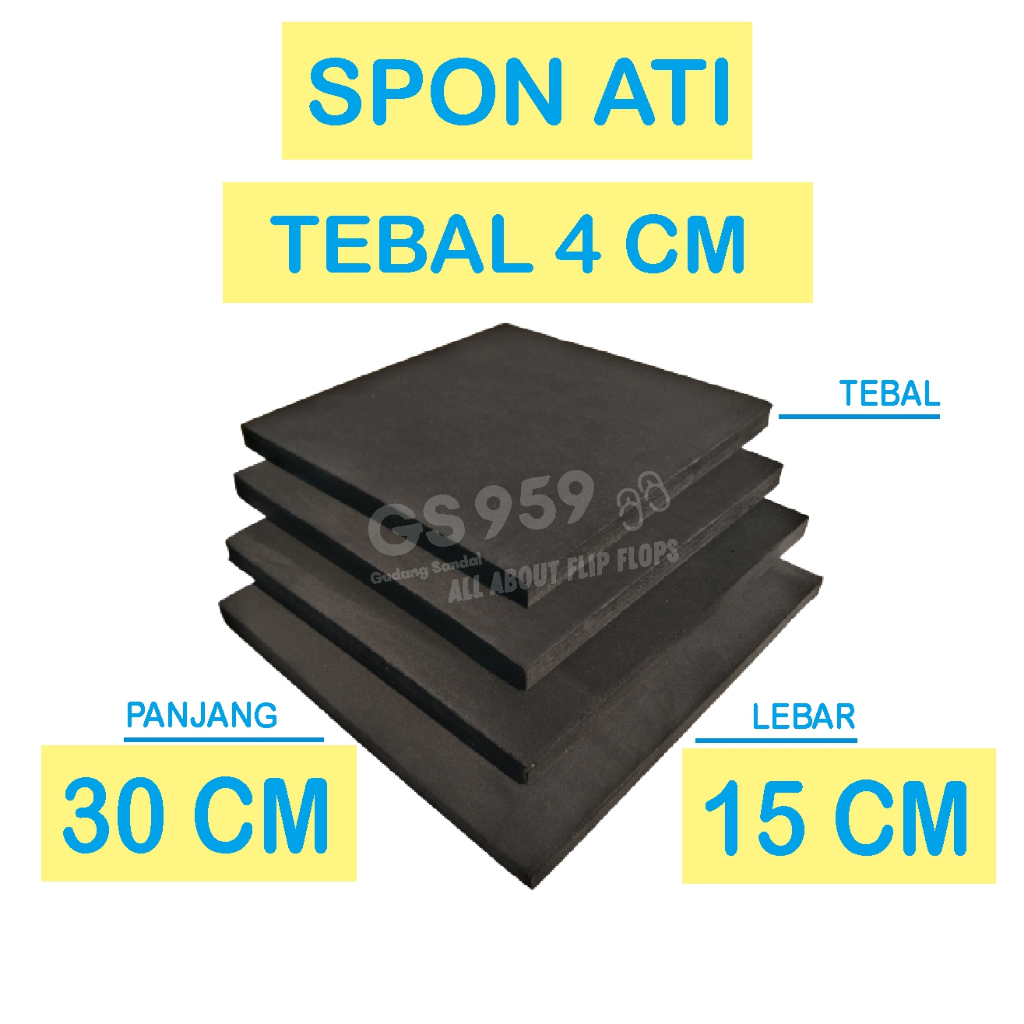Jual SPON ATI / BUSA ATI / SPON EVA TEBAL 4 CM WARNA HITAM UKURAN 15 CM ...