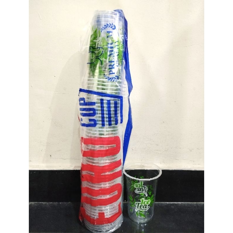 Jual Gelas EURO 16 oz datar/gelas ice tea/cup ice tea/gelas plastik es ...
