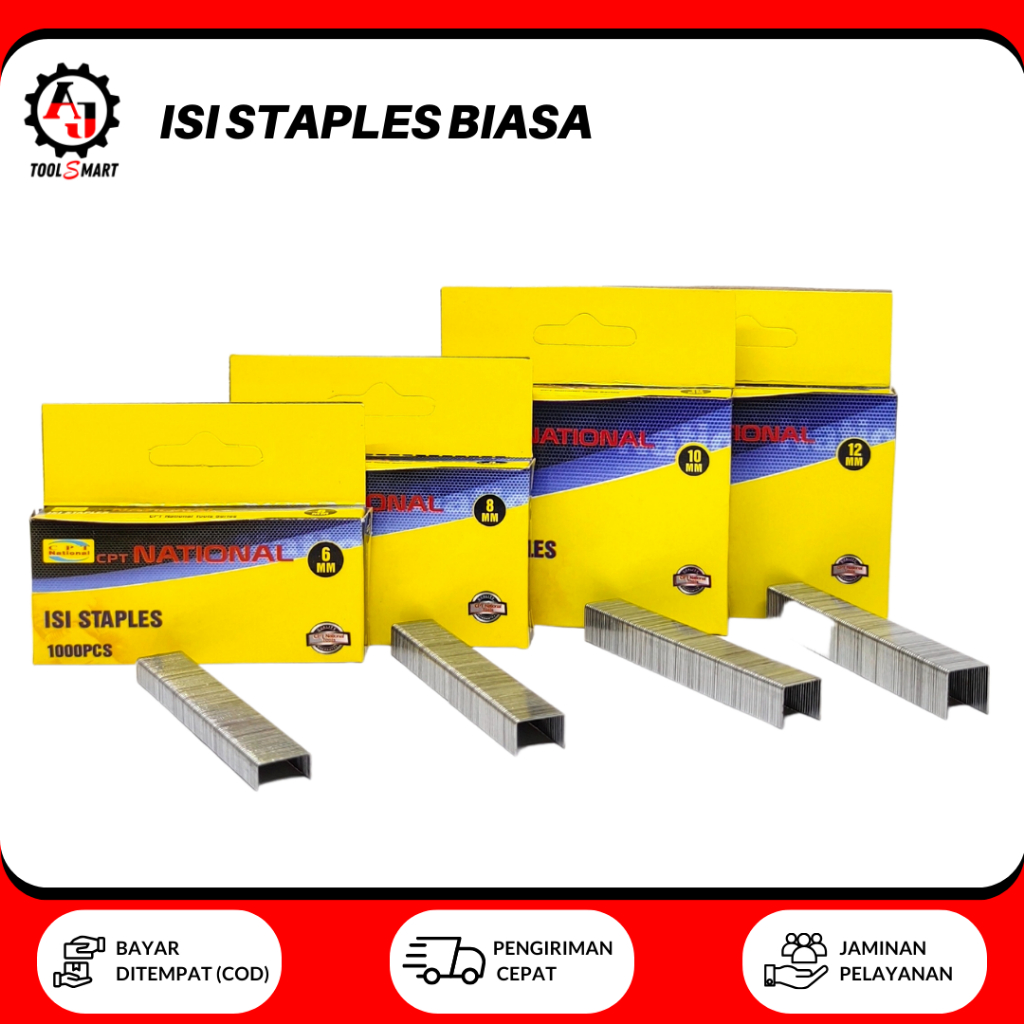 Jual Isi Staples Tembak Uk 6 8 10 12MM CPT National Refill Gun Tacker ...