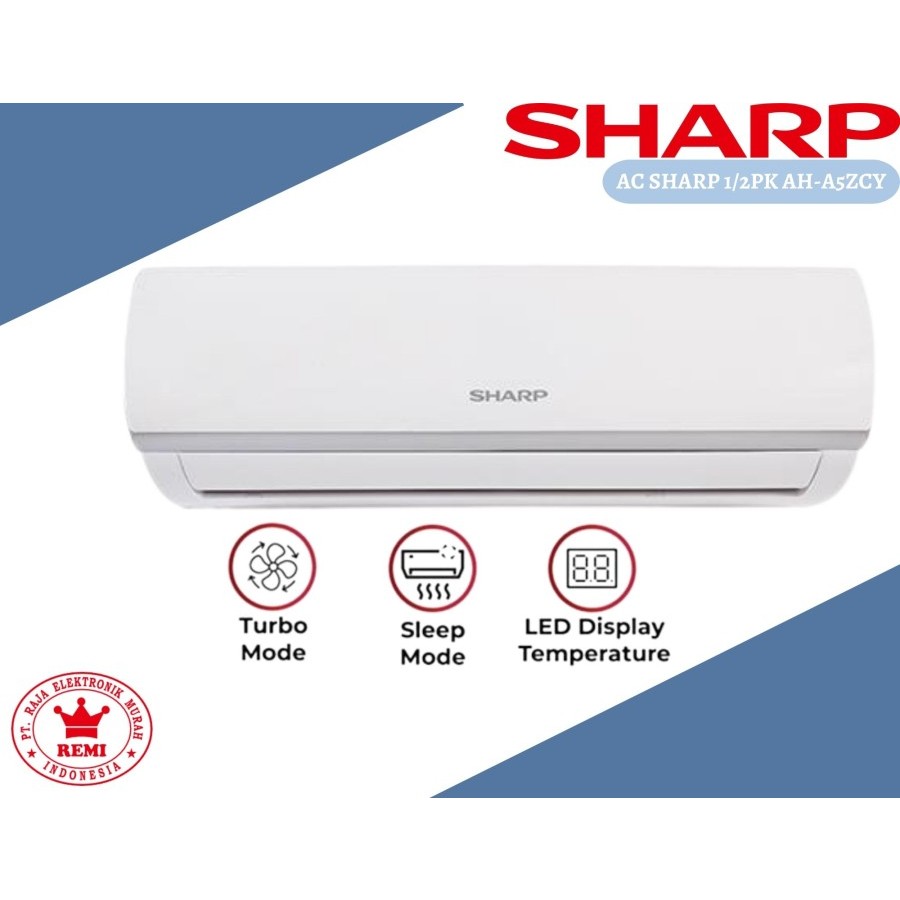Jual AC Sharp 1/2PK AH-A5ZCY Pendingin Ruangan 0.5PK + Pasang | Shopee Indonesia