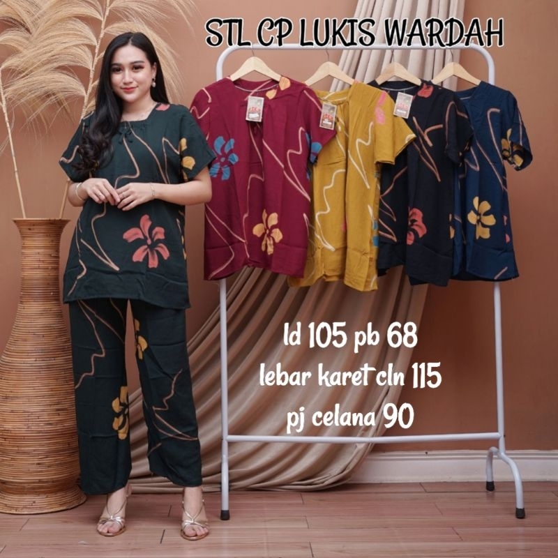 Jual SETELAN CELANA PANJANG LUKIS / SETELAN BAJU TIDUR BAJU SANTAI ...