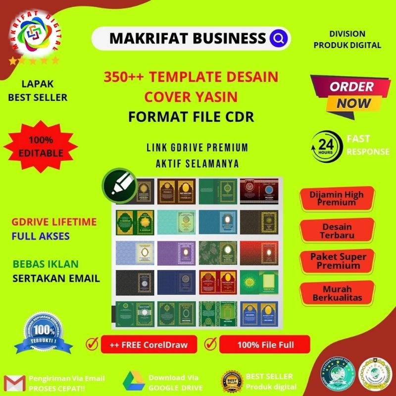 Jual 350+ DESAIN COVER YASIN CDR PREMIUM EDITABLE + BONUS AKSES FILE ...