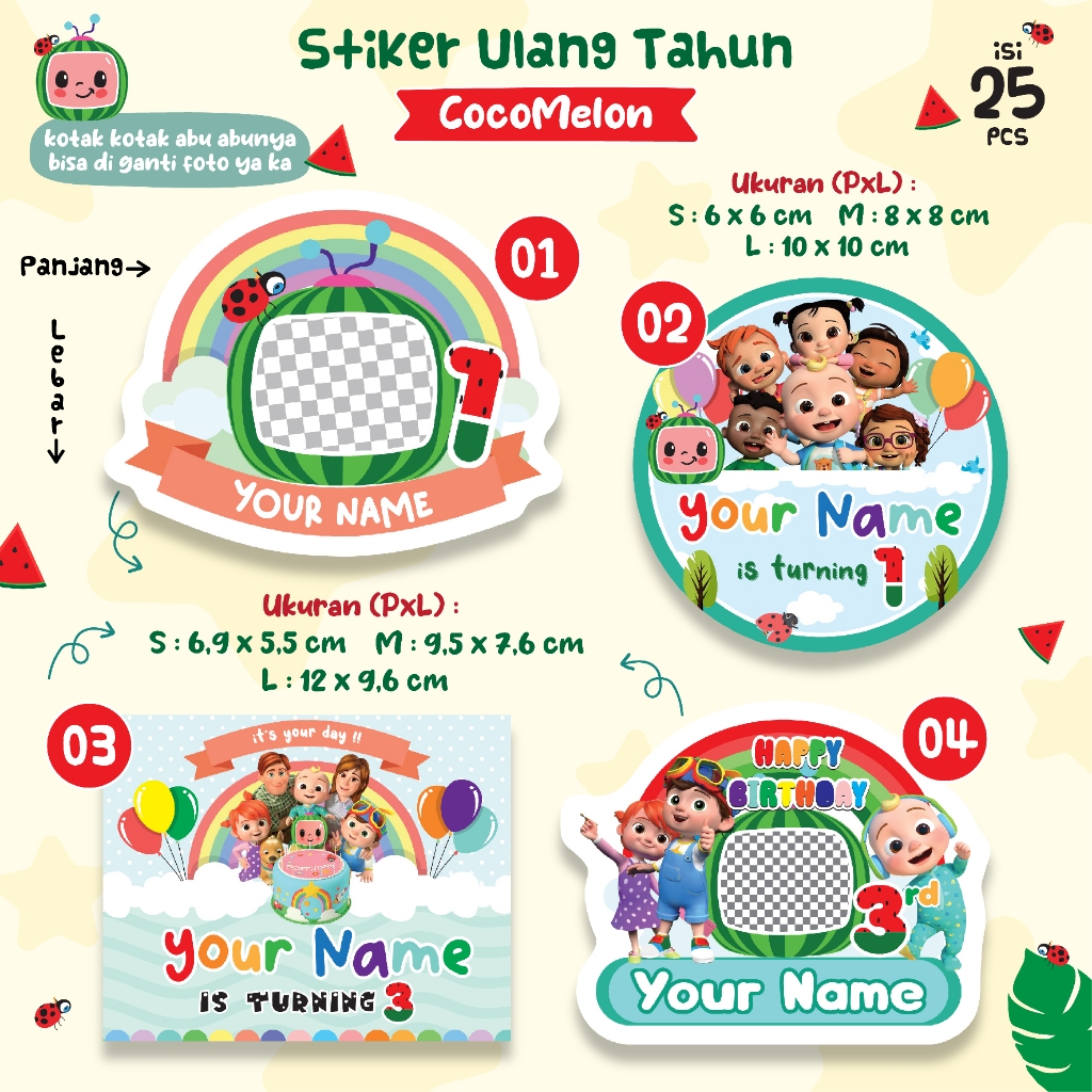 Jual STIKER LABEL ULANG TAHUN CUSTOM / BIRTHDAY STICKER CUSTOM (ISI ...