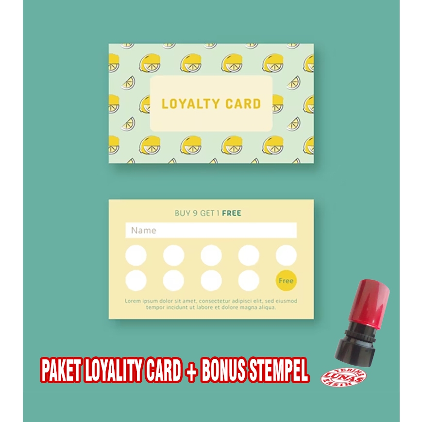 Jual (FREE DESIGN) 100 pcs kartu stamp member + stempel | Custom ...