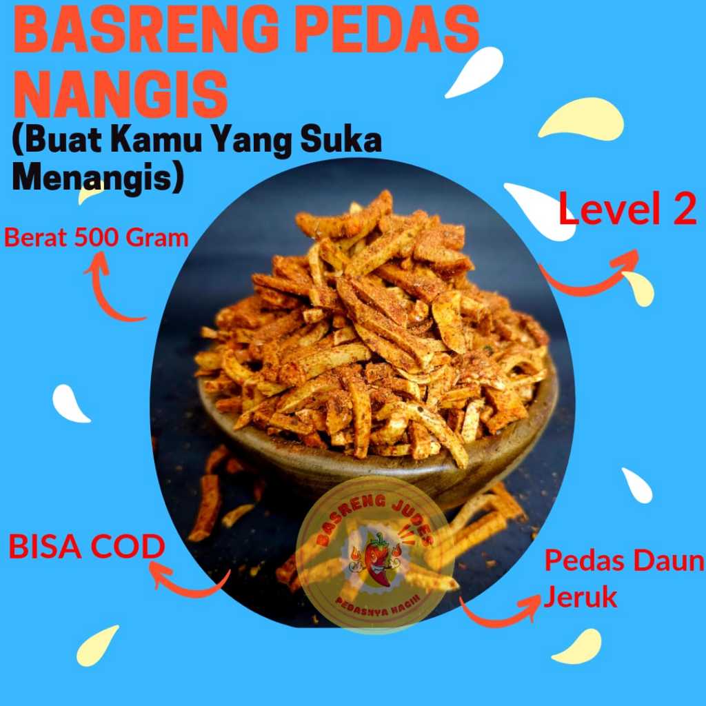 Jual Basreng 500 Gram Asin Ajah / Pedas Gila / Pedas Nangis / Pedas ...