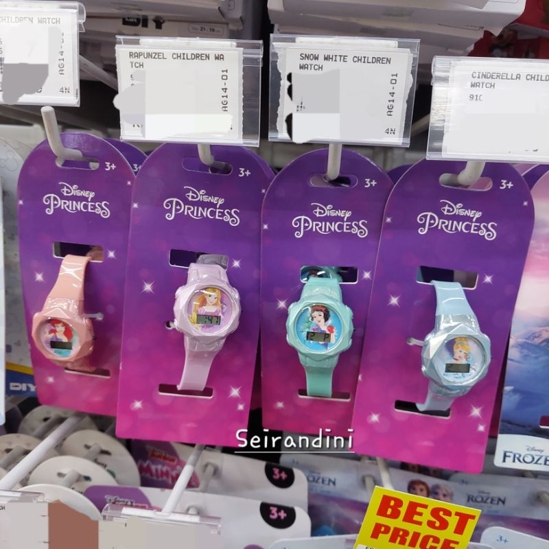 Jual Jam Tangan Digital Disney Princess Ariel Rapunzel Snow White ...