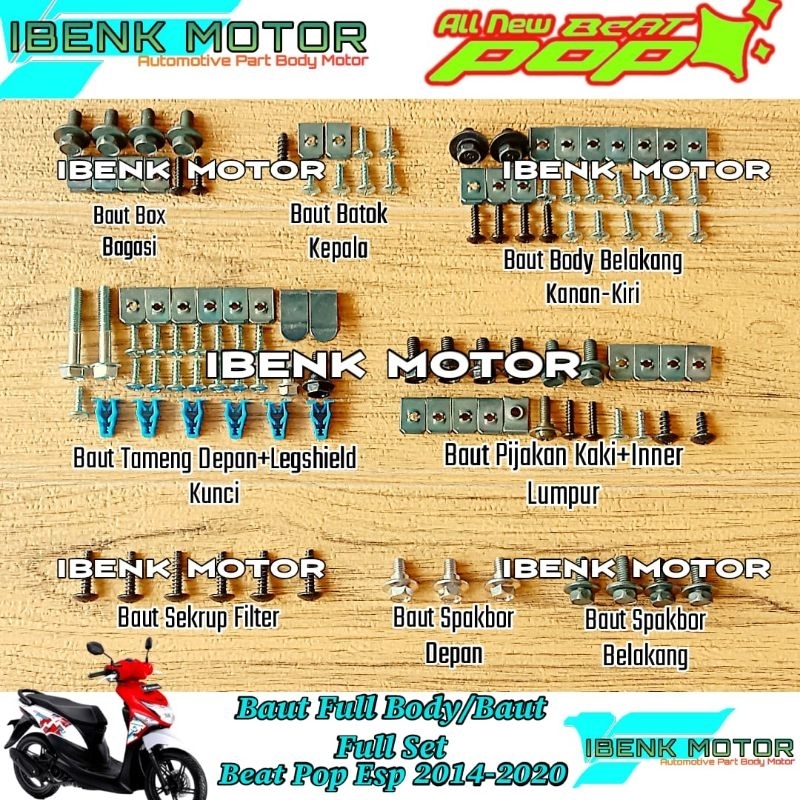 Jual Baut Baud Full Body Honda Beat Pop Tahun 2014-2020 | Shopee Indonesia