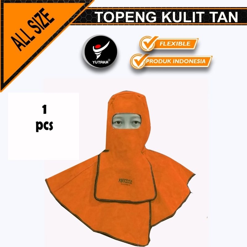 Jual TOPENG LAS KULIT YUTAKA kw1/Topi Wellding Topi welding kulit tan ...