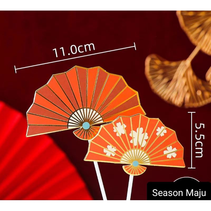 Jual Topper ulang tahun panjang umur Sehat kipas Chinese style shou ...