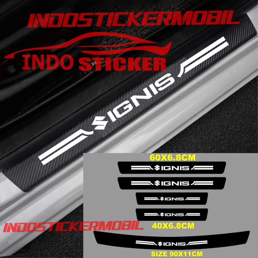 Jual (COD) 5pcs Sticker sill plate carbon 3d mobil ignis sticker karbon ...