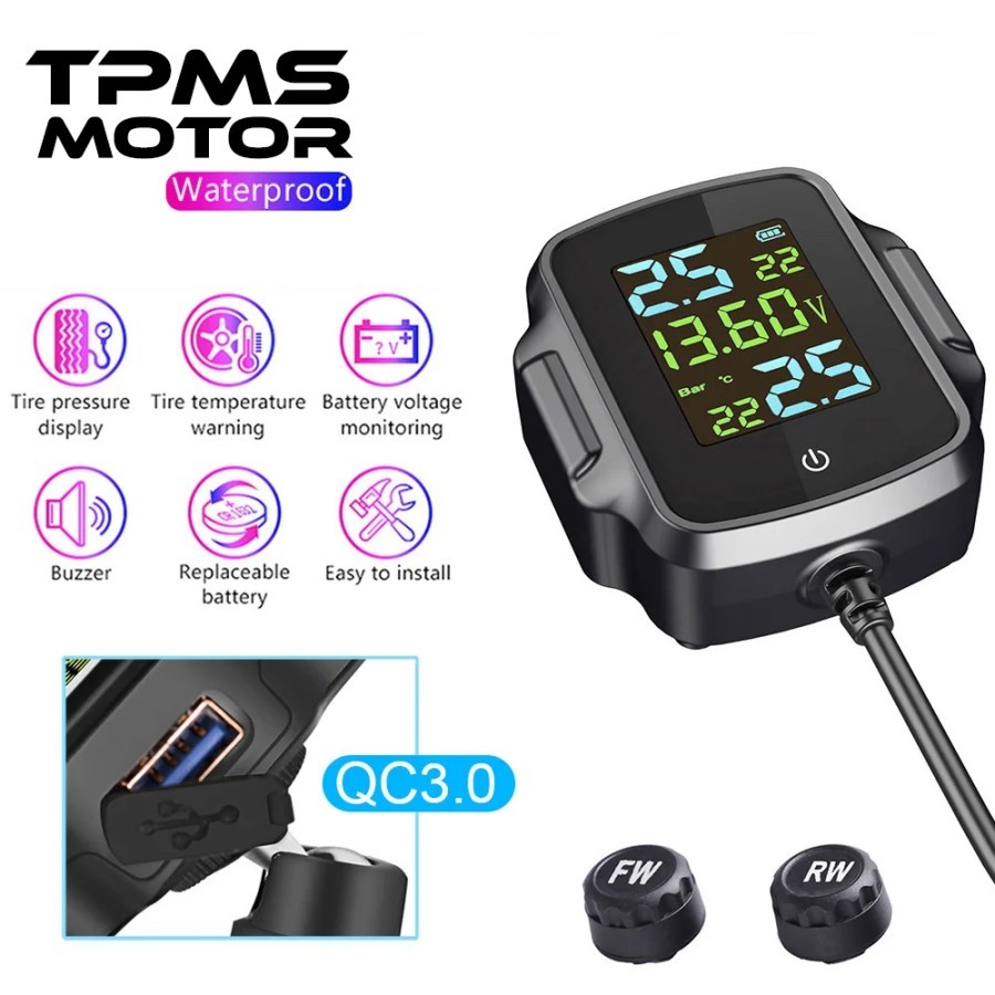 Jual TPMS Motor (Tire Pressure Monitoring System) Motor + USB Charger 3 ...