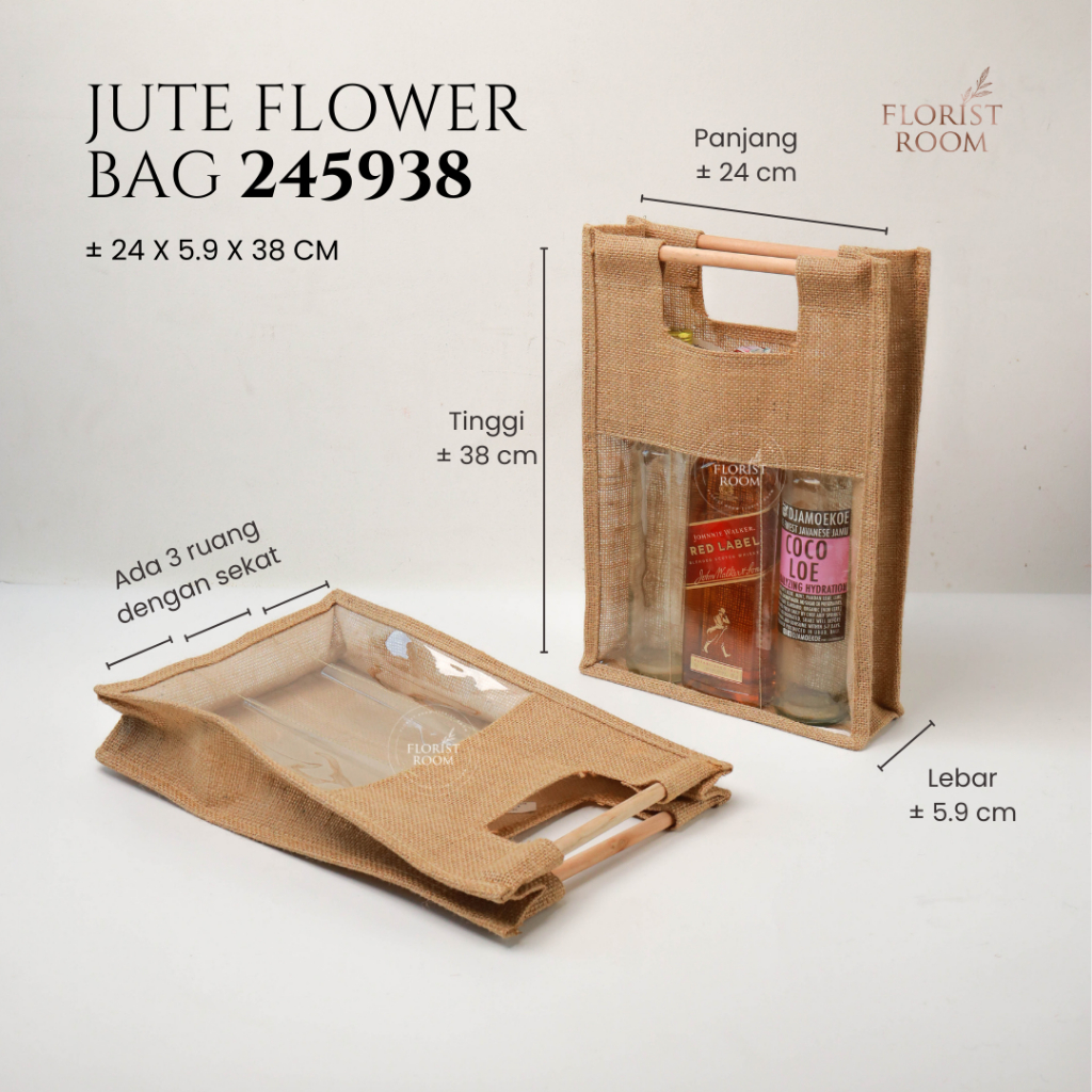 Jual HANYA TAS - Jute Flower Bag = 245938 - Tas Minuman Wine Marjan ...