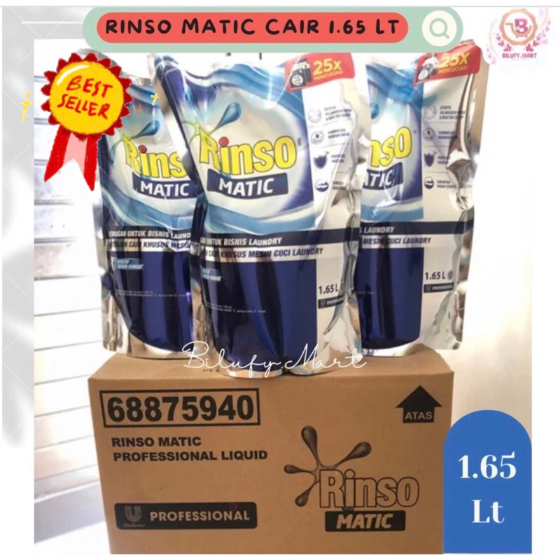 Jual •BILUFY• RINSO MATIC CAIR NEW PACK Detergen PROMO KEMASAN BARU ...