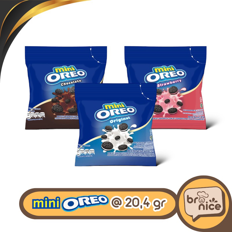 Jual Mini Oreo Biskuit Original, Chocolate dan Strawberry @20,4gr | Shopee Indonesia