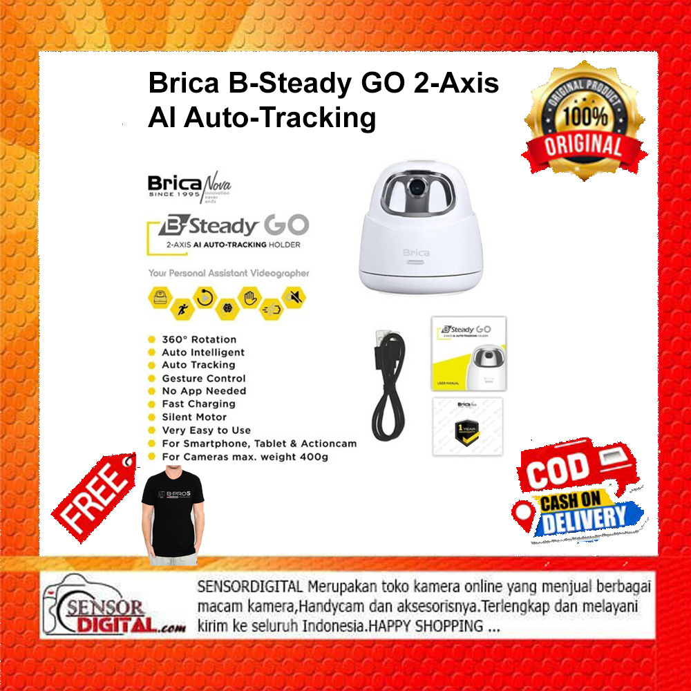 Jual Brica B-Steady GO 2-Axis AI Auto-Tracking Holder BSteady GO | Shopee Indonesia