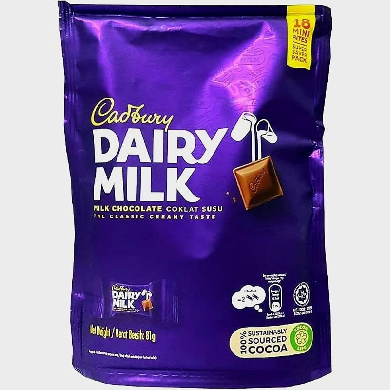 Jual READY Cadbury Dairy Milk isi 18 Cadbury Dairy Milk Malaysia bites ...