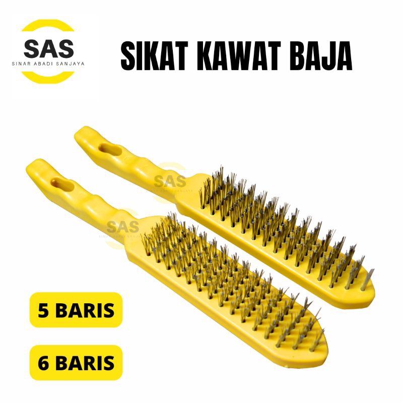 Jual [SAS] Sikat Kawat Baja Gagang PVC Tebal /Sikat Baja Gagang PVC ...