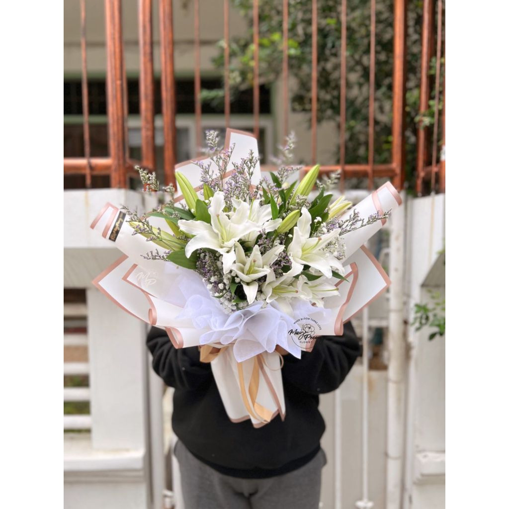 Jual FRESH LILY BOUQUET LARGE SIZE - Buket Bunga Asli Buket Segar Buket ...