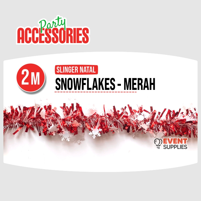 Jual Slinger Natal / Merrychristmas Motif Snow Dekorasi Pohon Natal ...