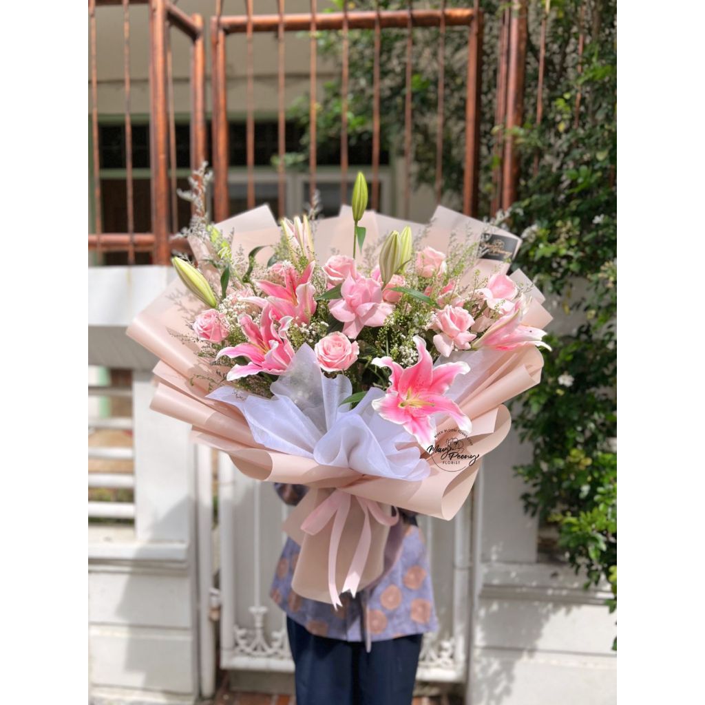 Jual FRESH LILY BOUQUET EXTRA LARGE SIZE - Buket Bunga Asli Buket Segar ...